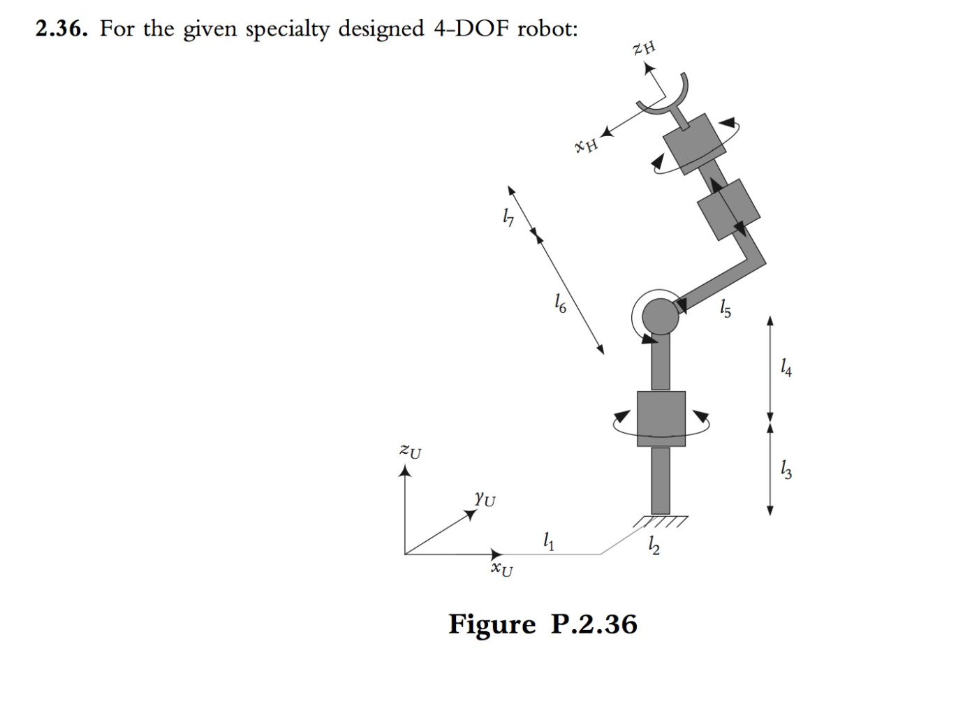 Solved 2.36. For the given specialty designed 4-DOF robot: | Chegg.com