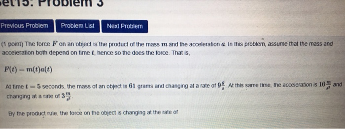 Solved Previous Problem Problem List Next Problem (1 point) | Chegg.com