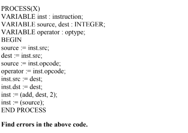 Solved PROCESS(X) VARIABLE inst: instruction; VARIABLE | Chegg.com