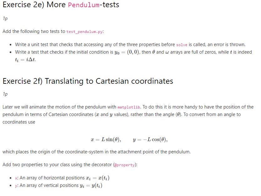Solved Filenames: pendulum.py, test_pendulum.py We now turn | Chegg.com