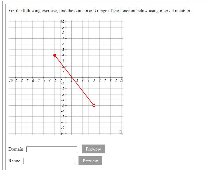 Solved For the following exercise, find the domain and range | Chegg.com