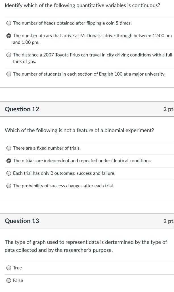 Solved Identify which of the following quantitative | Chegg.com