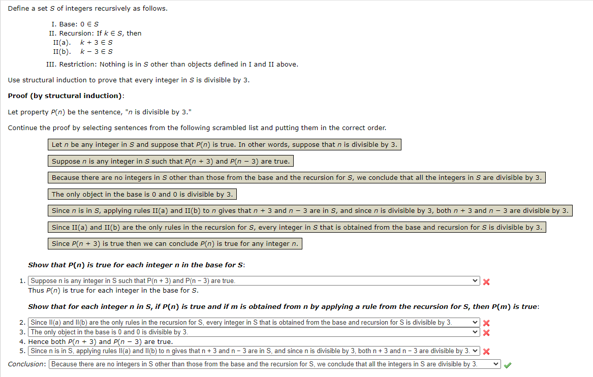 Solved Define a set of integers recursively as follows. I. | Chegg.com