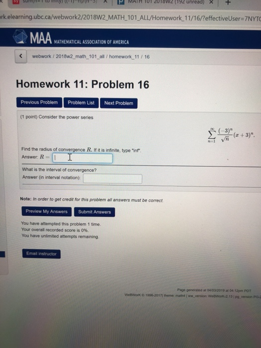 Solved rkelearning.ubc.ca/webwork2/201 | Chegg.com
