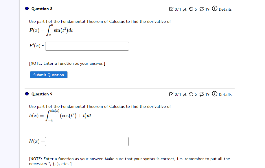 Solved Use part I of the Fundamental Theorem of Calculus to | Chegg.com