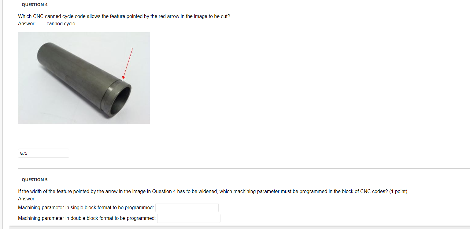 Solved QUESTION 4 Which CNC canned cycle code allows the | Chegg.com