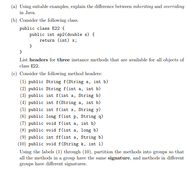 Solved (a) Using suitable examples, explain the difference | Chegg.com