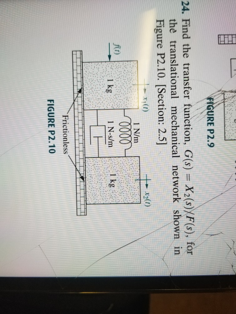 Solved FIGURE P2.9 24. Find the transfer function, G(s) = | Chegg.com