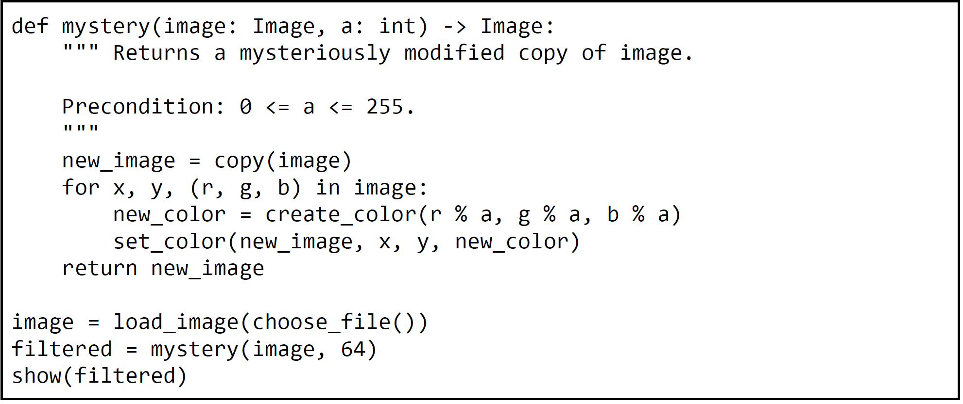 Solved Assuming that we have imported the Cimpl module, what | Chegg.com