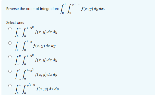 Solved Reverse the order of integration: f(x,y) dy du. | Chegg.com