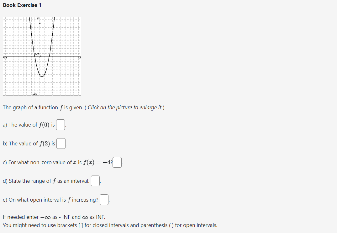 Solved Book Exercise 1 The graph of a function f is given. ( | Chegg.com