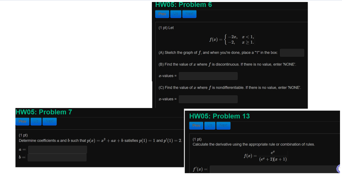 Solved HW05: Problem 6 Prov (1 pt) Let f(x)={