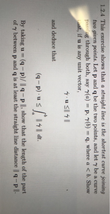 Solved This exercise shows that a straight line is the | Chegg.com