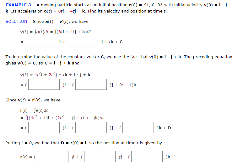Solved EXAMPLE 3 A moving particle starts at an initial | Chegg.com