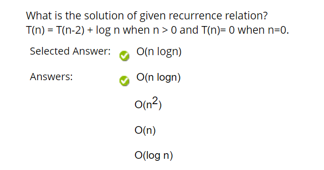Solved What is the solution of given recurrence relation? | Chegg.com