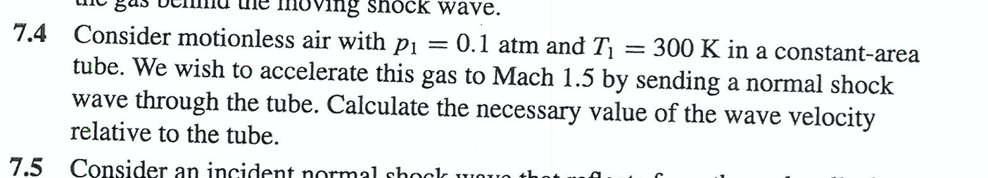 Solved - ving shock wave. 7.4 Consider motionless air with | Chegg.com