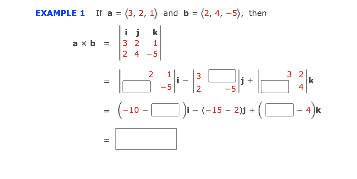 Solved EXAMPLE 1 If a= 3,2,1 and b= 2,4,−5 , then | Chegg.com