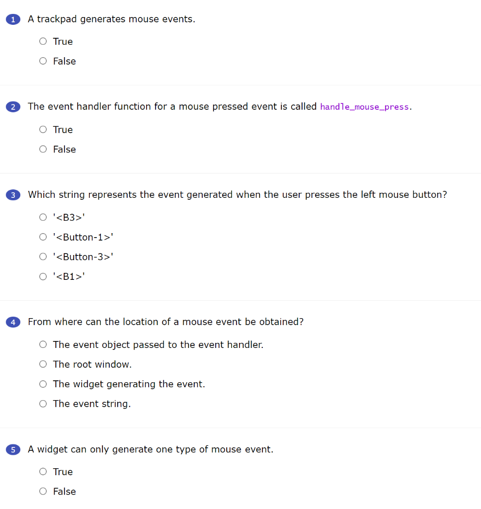 Solved A Trackpad Generates Mouse Events O True O False 2 
