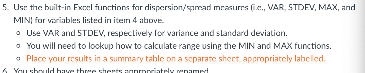 Solved 5. Use the built-in Excel functions | Chegg.com