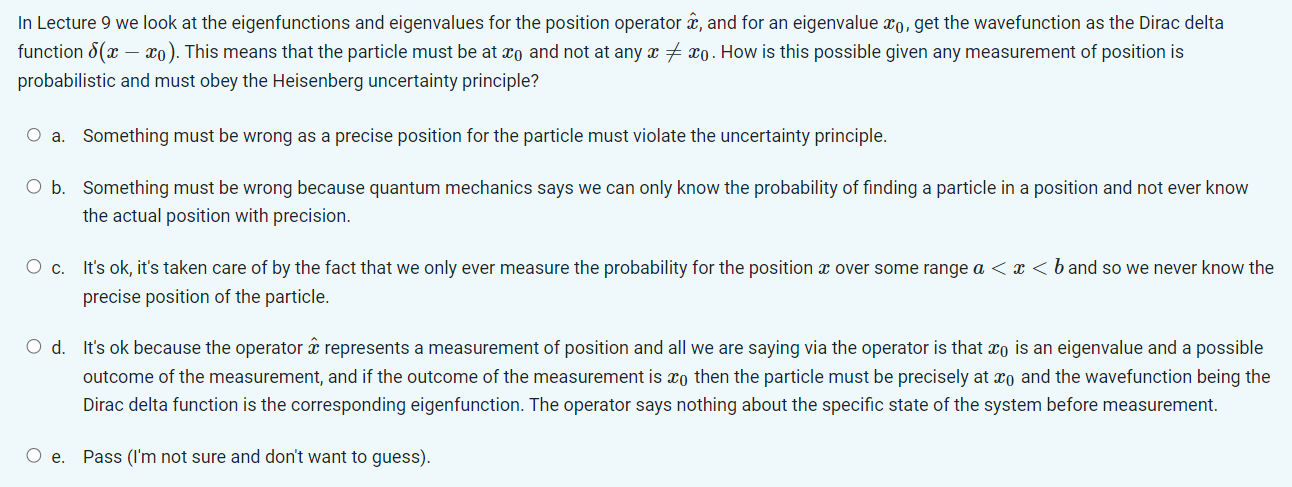 Solved In Lecture 9 we look at the eigenfunctions and | Chegg.com