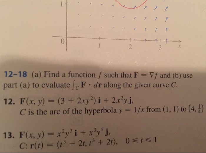 Solved 12-18 (a) Find a function f such that F Vf and (b) | Chegg.com