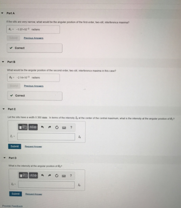 Solved An interference pattern is produced by light with a | Chegg.com