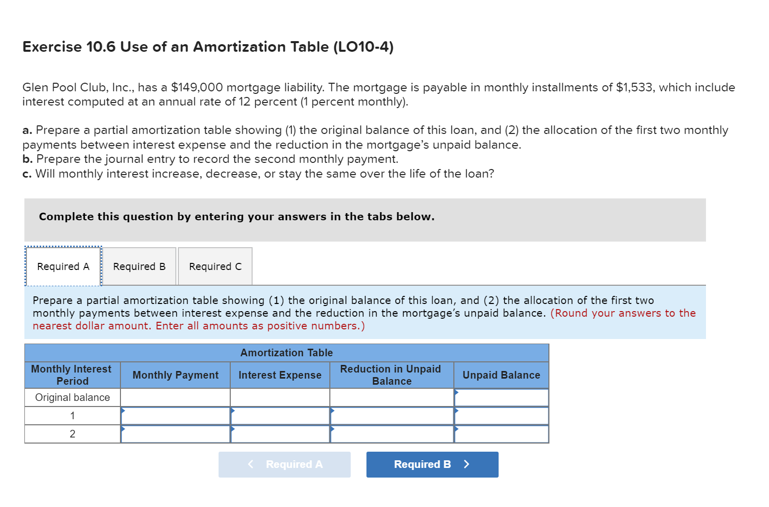 Solved Exercise 10.6 Use of an Amortization Table (LO10-4) | Chegg.com