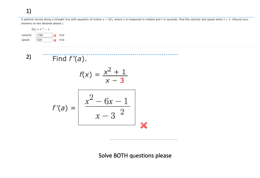 Solved 1) A particle moves along a straight line with | Chegg.com