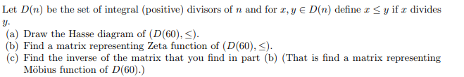 Let D(n) be the set of integral (positive) divisors | Chegg.com