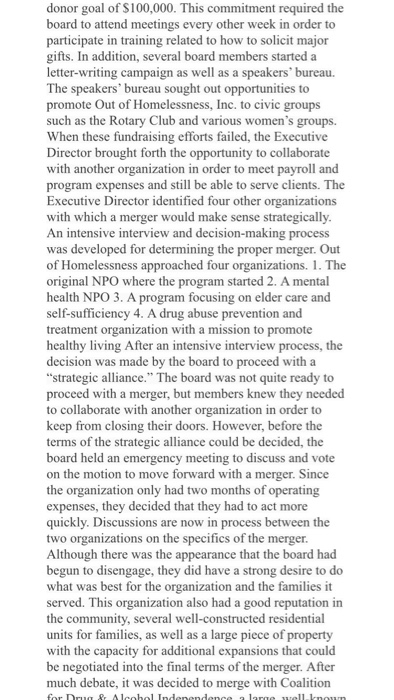 Solved Module Three Case Study Out Of Homelessness Inc Chegg