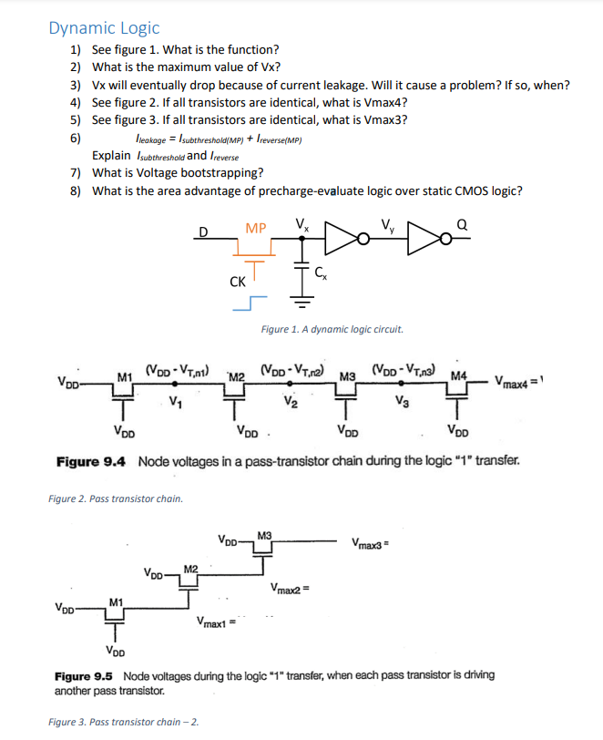 Solved Dynamic Logic 1) See figure 1. What is the function? | Chegg.com