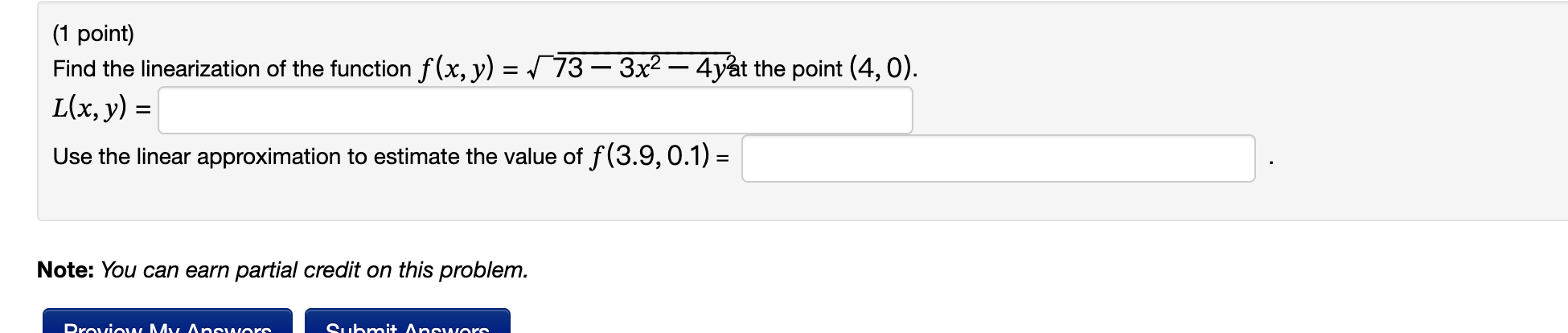 Solved (1 point) L(x", " Use the linear approximation to | Chegg.com