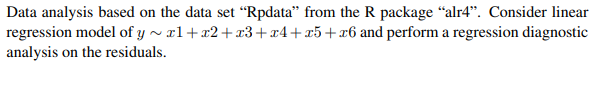 Solved USE R PROGRAM AND Rpdata DATA SET TEXT FROM | Chegg.com