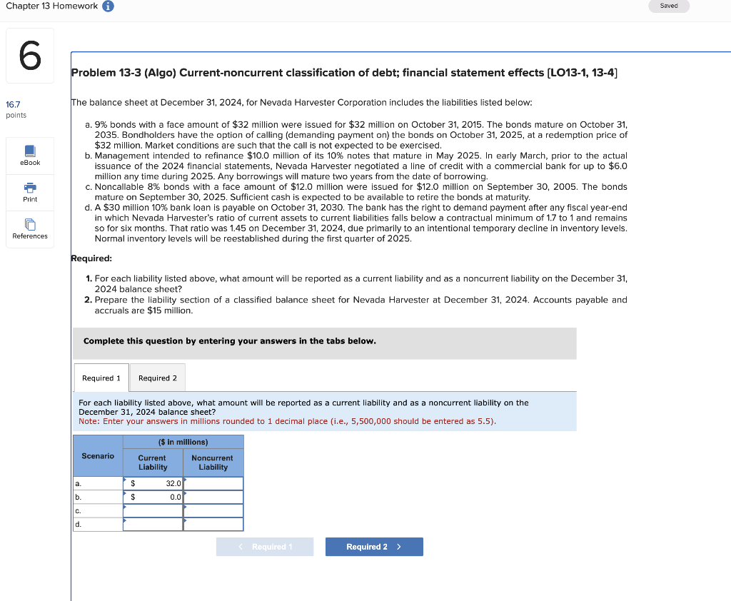 Solved Problem 13-3 (Algo) Current-noncurrent classification | Chegg.com