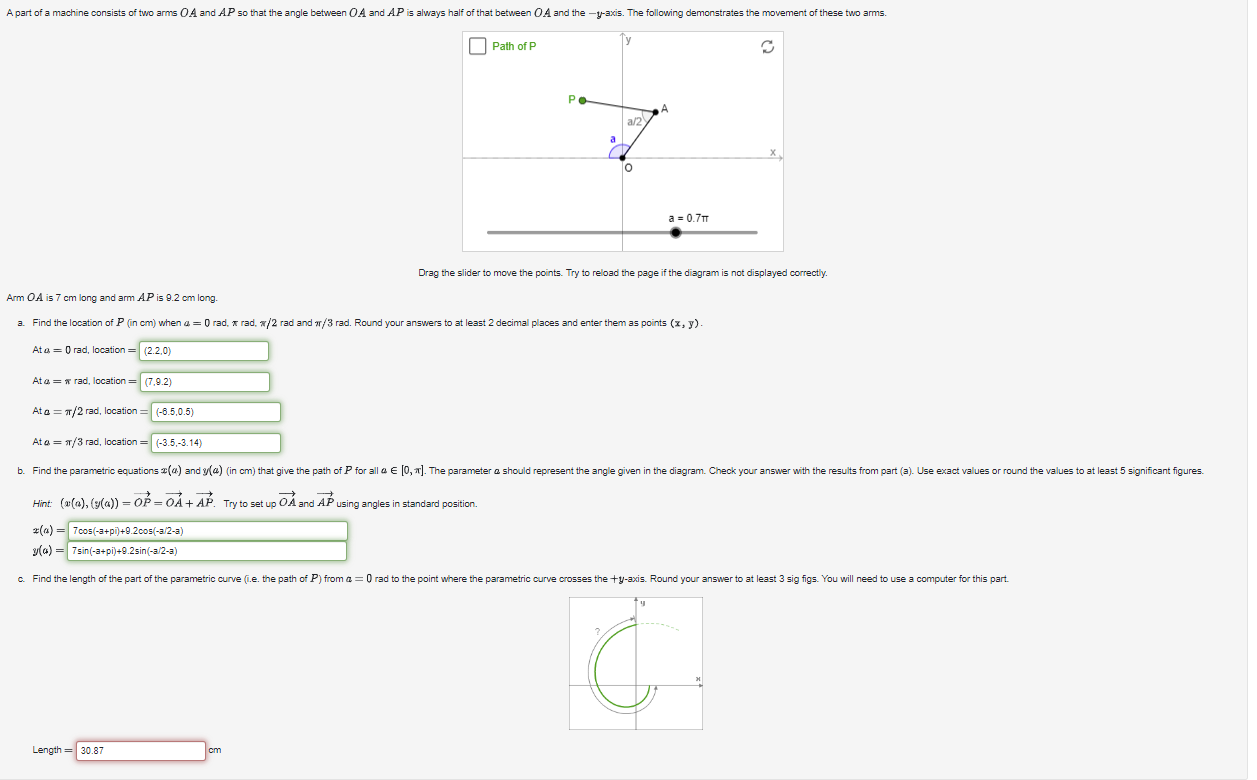 Drag the slider to move the points. Try to reload the | Chegg.com