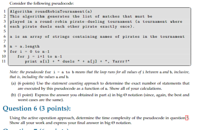 Solved Algorithm r o u n d R o b i n To u r n a m e n t ( ﻿a | Chegg.com