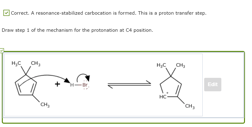 Solved Correct. A resonance-stabilized carbocation is | Chegg.com