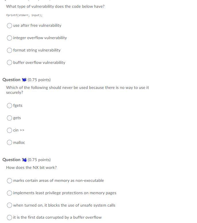 Solved What type of vulnerability does the code below have? | Chegg.com