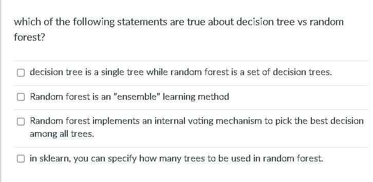 Solved which of the following statements are true about | Chegg.com