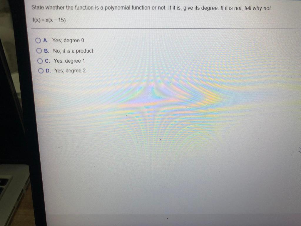 Solved State whether the function is a polynomial function | Chegg.com