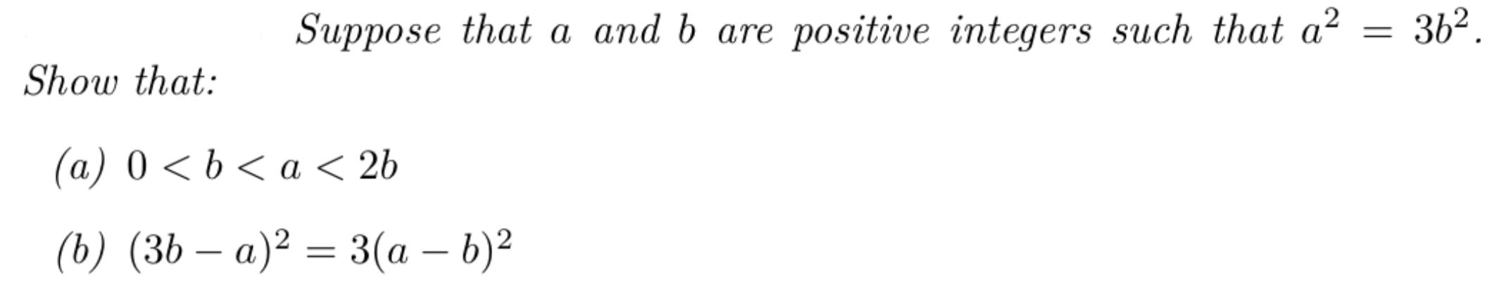 Solved = 362 Question 9. Suppose that a and b are positive | Chegg.com
