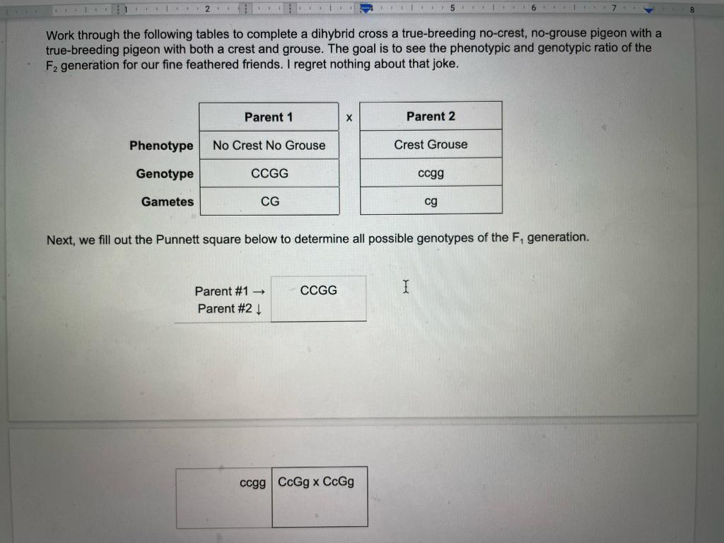 Solved 1 W2 51 67 ccgg CcGg x CcGg We don't have to complete | Chegg.com