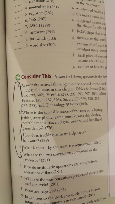 Solved 1 Answer the critical thinking questions posed at the | Chegg.com
