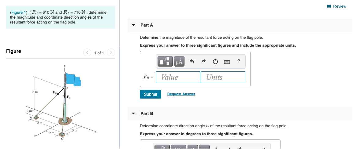 Solved Review (Figure 1) If FB = 610 N and Fc = 710 N, | Chegg.com