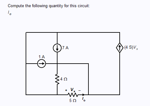 Solved Compute the following quantity for this circuit:I。 | Chegg.com