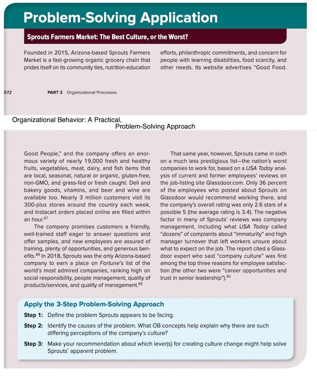 Solved Problem Solving Application Sprouts Farmers Market: | Chegg.com