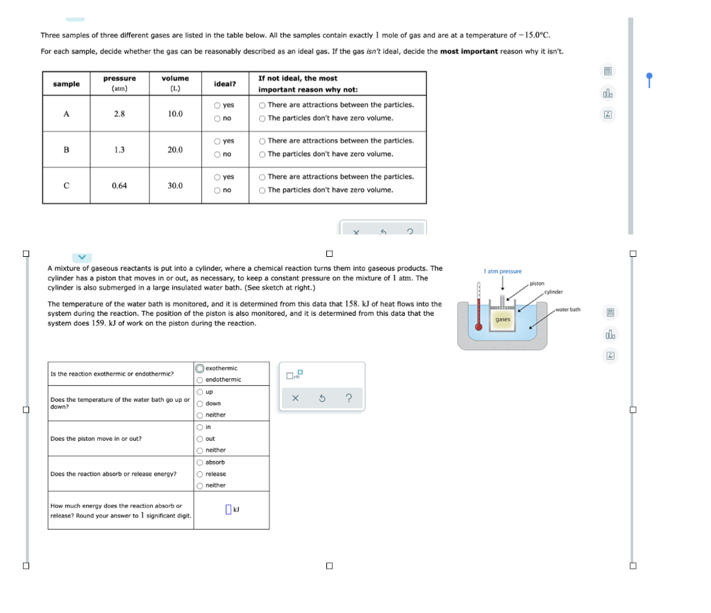 Solved Three samples of three different gases are listed in | Chegg.com