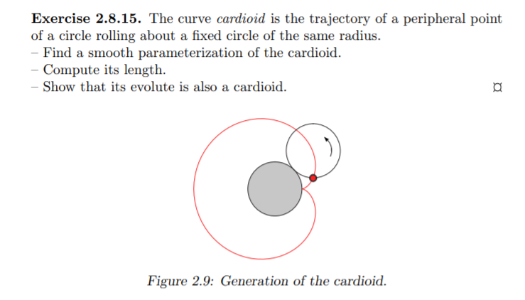 Solved Exercise 2.8.15. The curve cardioid is the trajectory | Chegg.com