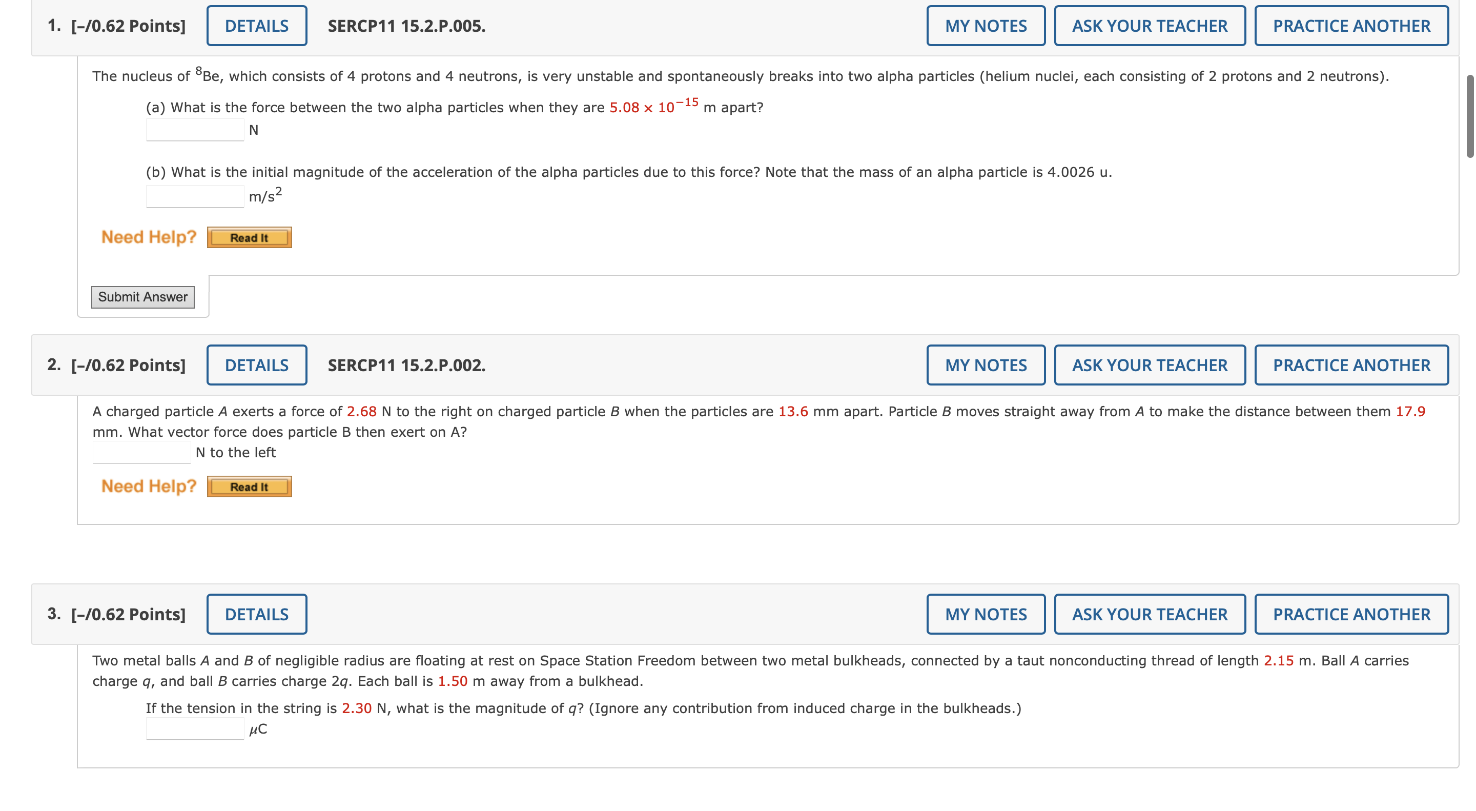Solved spheres, treating the spheres as point charges. N | Chegg.com