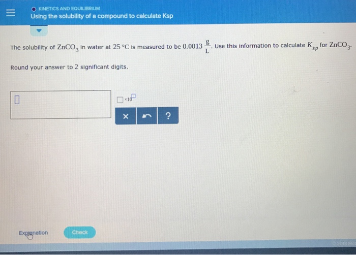 Solved KINETICS AND EQUILIBRIUM Using the solubility of a | Chegg.com